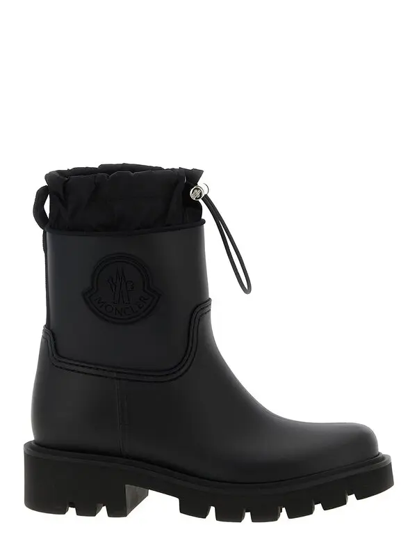 Moncler Kickstream Waterproof Rain Boots With Drawstring Closure - Black