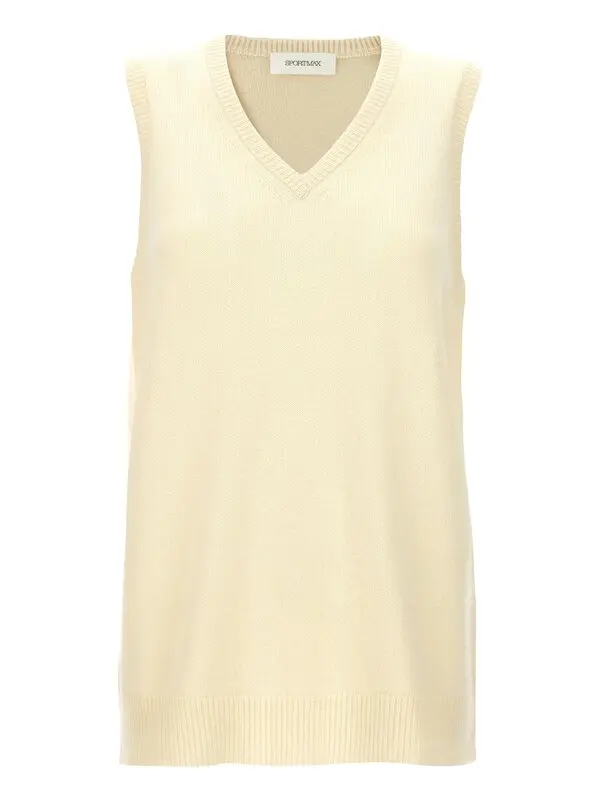 Sportmax Gimmy Wool Cashmere V-neck Vest - Yellow