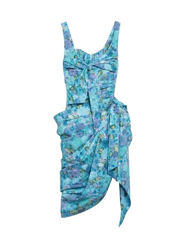Chloé Sleeveless Wrap Bustier Midi Dress - Multicolor
