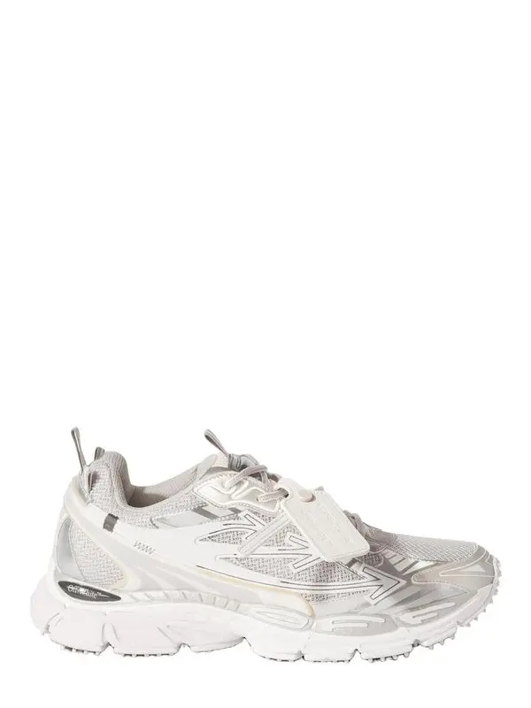 Off-White Low-top Mesh And Faux-leather Trainers - Gray