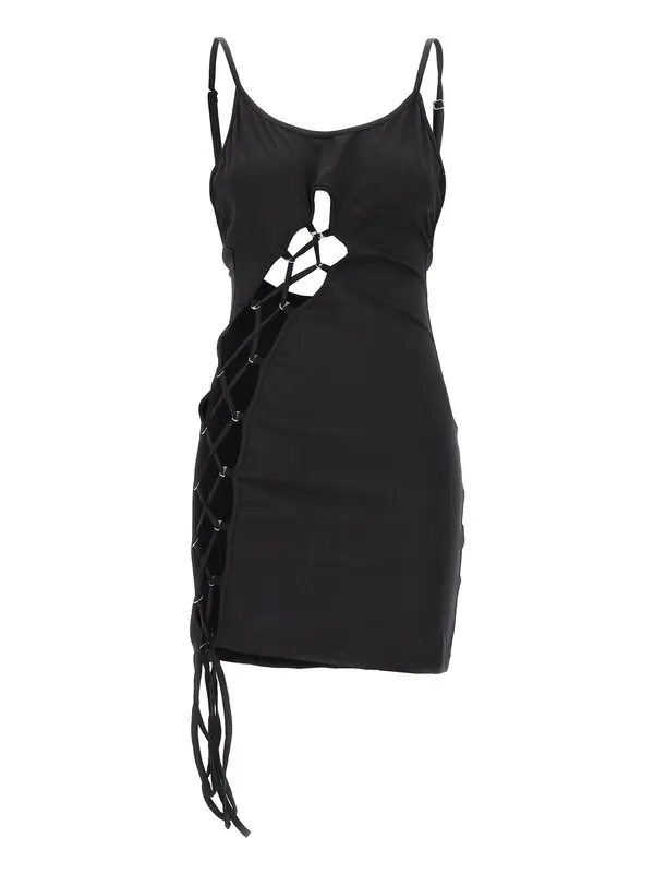 Heron Preston Lace-up Mini Dress - Black