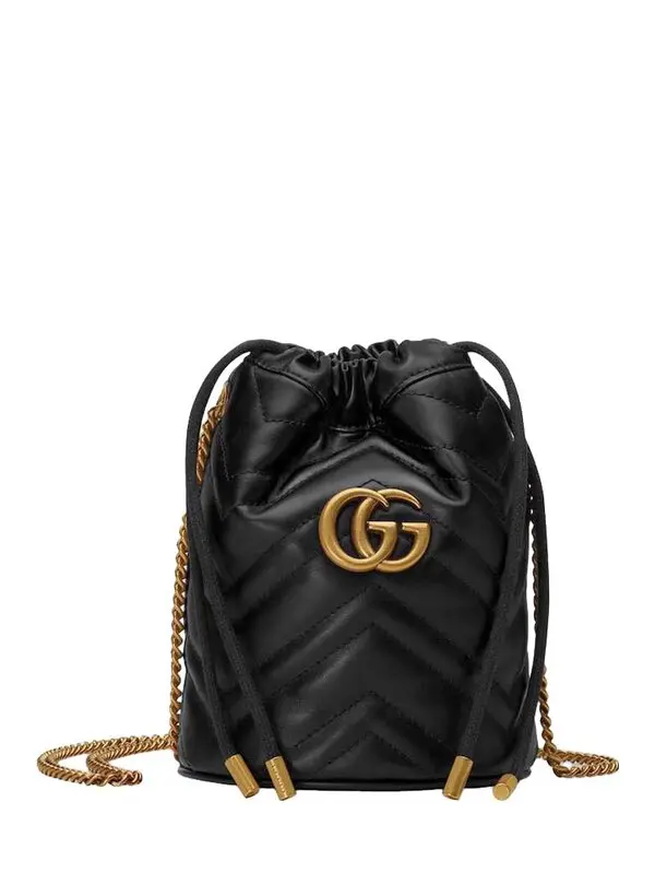Gucci Gg Marmont Bucket Bag Small - Black