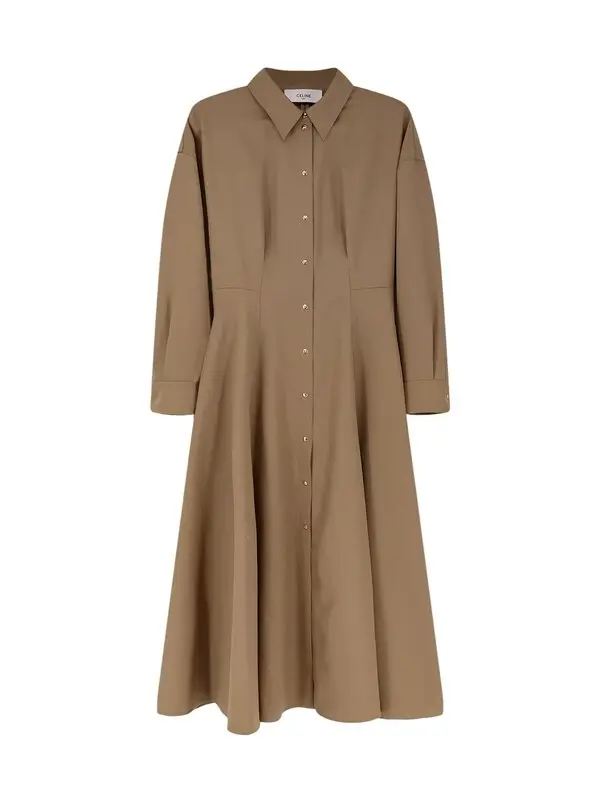 Celine Wool Shirt Dress - Cream