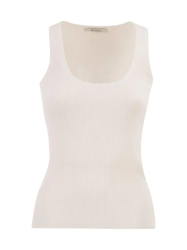 Max Mara Ribbed Sleeveless Top - White