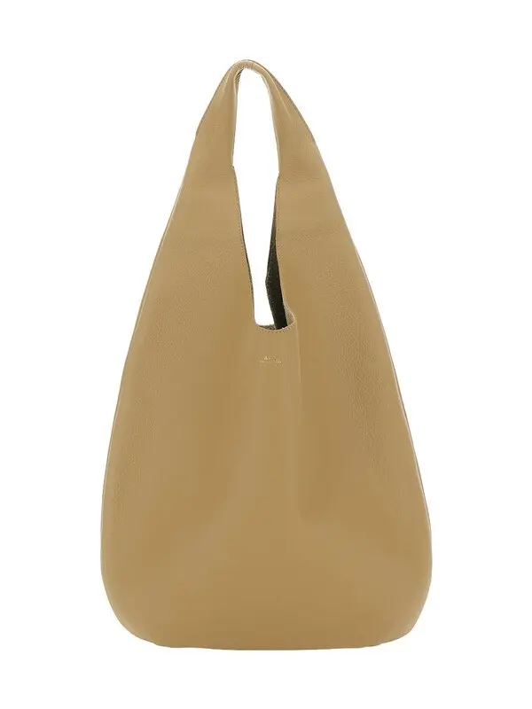 A.p.c. Le Neige Shoulder Bag In Crinkled Leather - Cream
