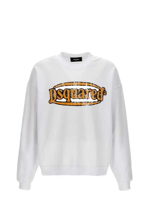 Dsquared2 Logo Print Crewneck Sweatshirt - White