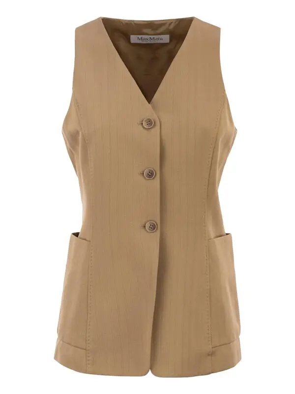 Max Mara Pinstriped Jacquard Jersey Waistcoat - Multicolor