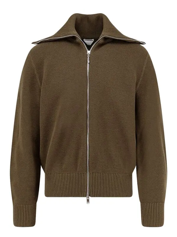 Bottega Veneta Wool And Cotton Zip-up Cardigan With Knot Detail - Multicolor