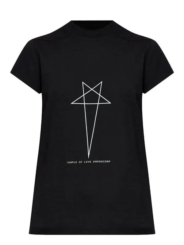Rick Owens Graphic Print Cotton T-shirt - Black