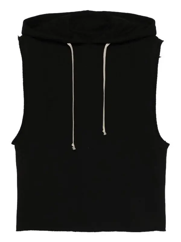 Rick Owens Sleeveless Drawstring Hood Vest - Black