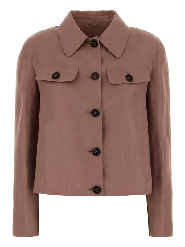 Brunello Cucinelli Cropped Linen Jacket - Pink