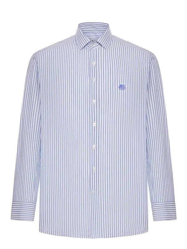 Etro Striped Seersucker Cotton Shirt - Multicolor