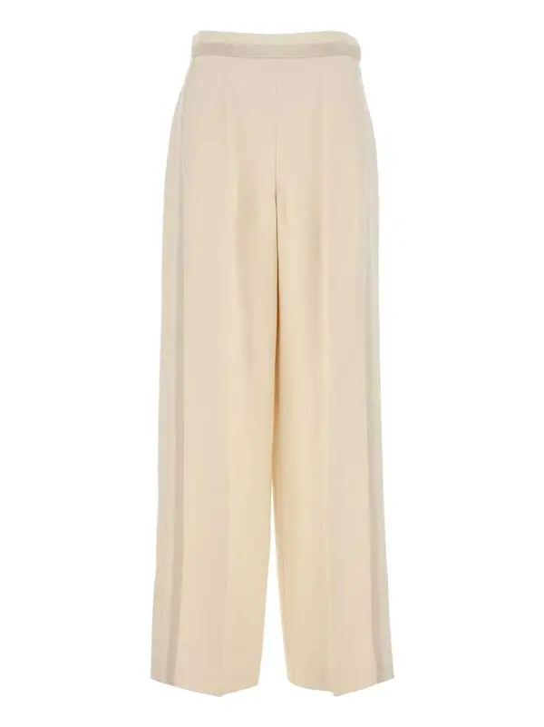 Fendi Ivory Wool Blend Pants - White