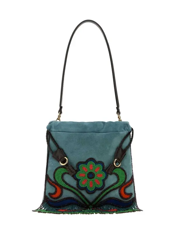 Etro Light Suede Small Kalispera Bucket Bag - Blue