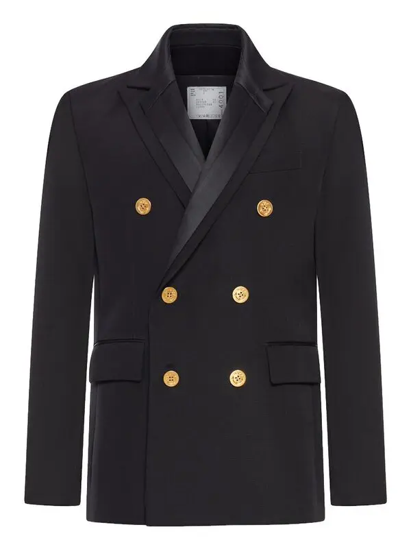 Sacai Double-face Cotton And Silk Jacket - Black
