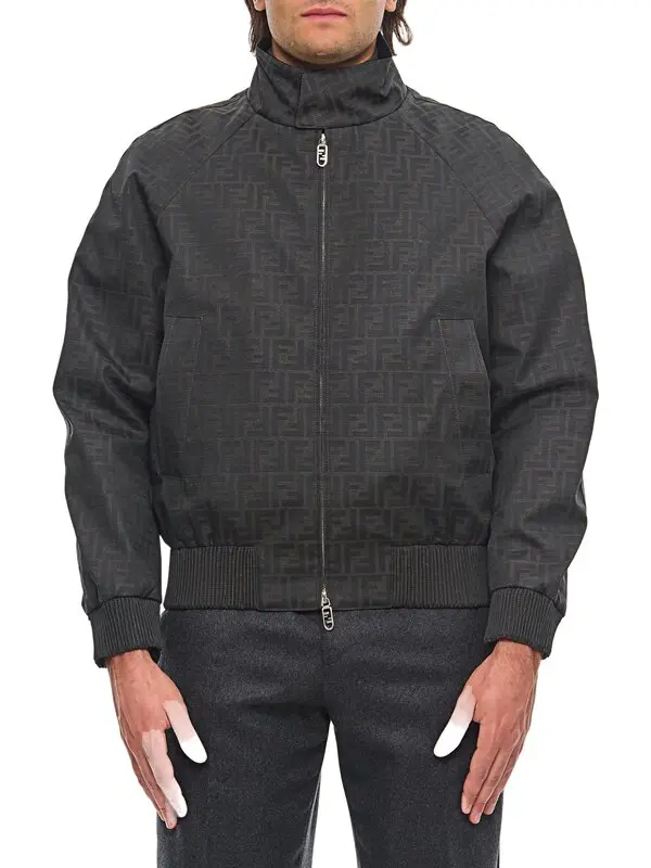 Fendi Blouson Coated Canvas Logo - Multicolor