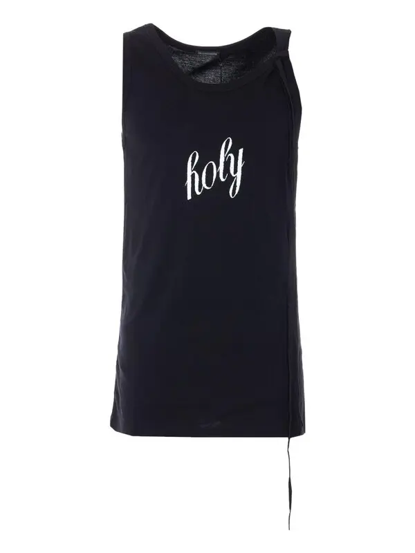 ANN DEMEULEMEESTER Seva Printed Standard Tank Top - Black