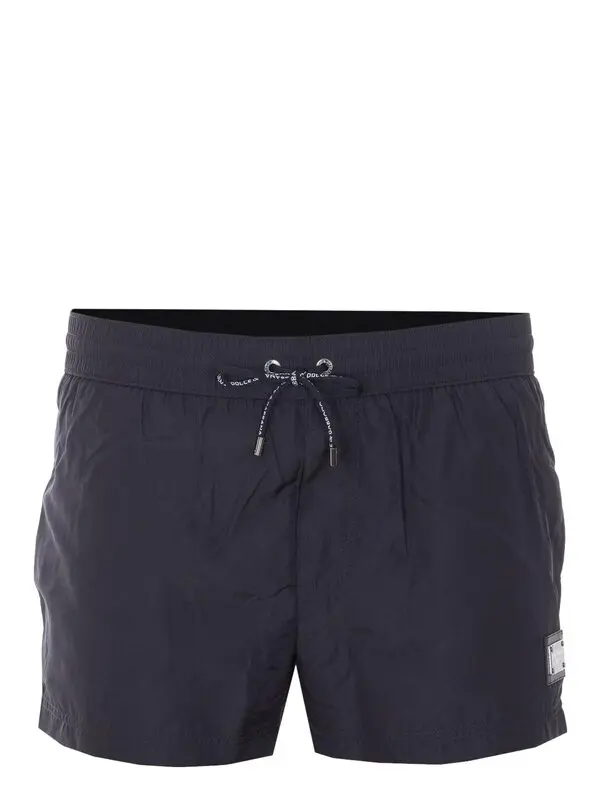 Dolce & Gabbana Plaque Logo Swimwear - Black