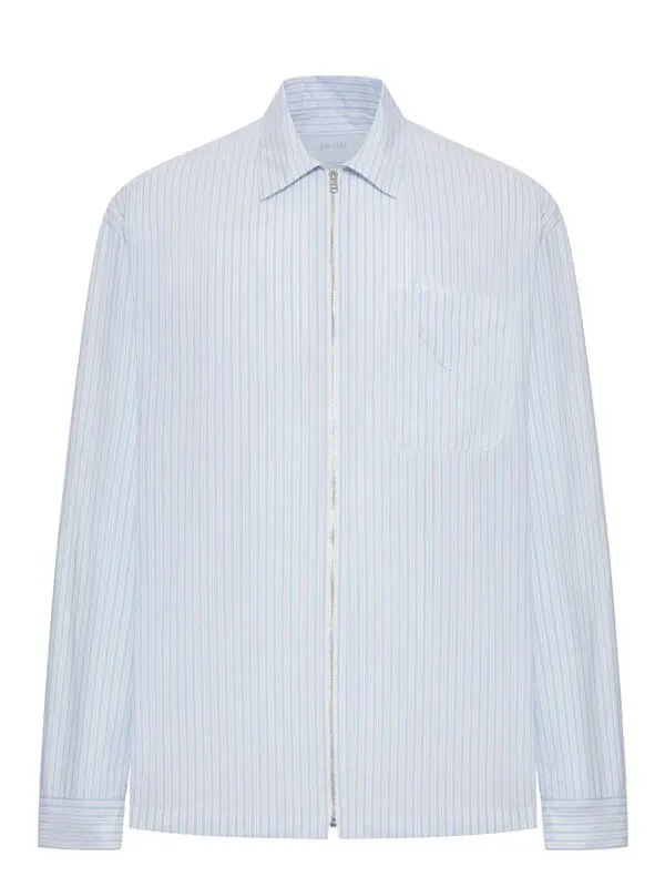 Prada Technical Fabric Shirt With Striped Pattern - White