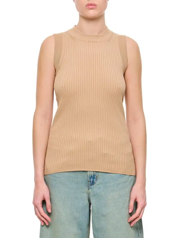 Sportmax Tione Ribbed Cotton Tank Top - Multicolor