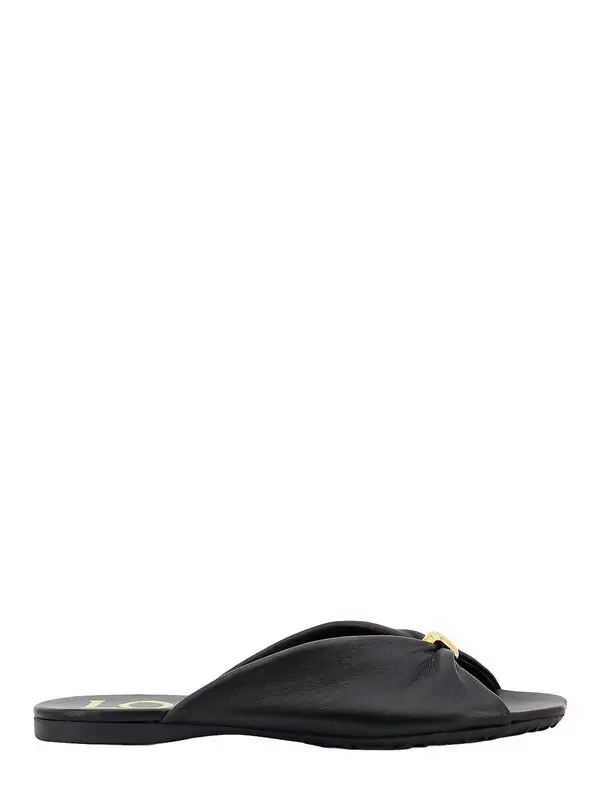 Loewe Pebble Soft Leather Sandals - Black