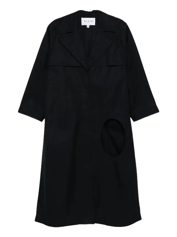 Alaïa Cotton Trench Coat With Cutout Detail - Blue