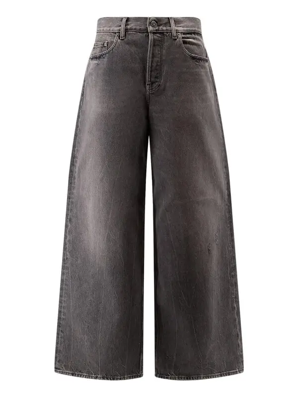 GOLDEN GOOSE Wide Fit Grey Denim Jeans - Gray