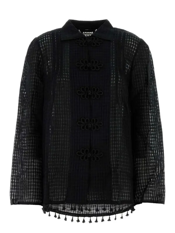 BODE Cotton Blend Surrey Shirt - Black