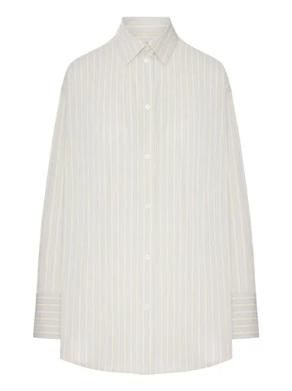 TOTEME Oversized Striped Silk Shirt - Multicolor