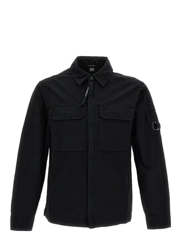 C.P. COMPANY Oversized Organic Gabardine Zip-up Shirt - Multicolor