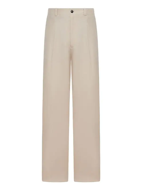 Giorgio Armani Linen Blend Straight Leg Trousers - Multicolor