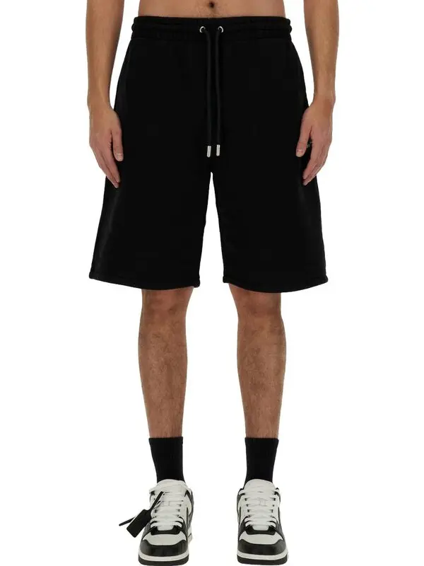 Off-White Bermuda Shorts With Logo Detail - Black
