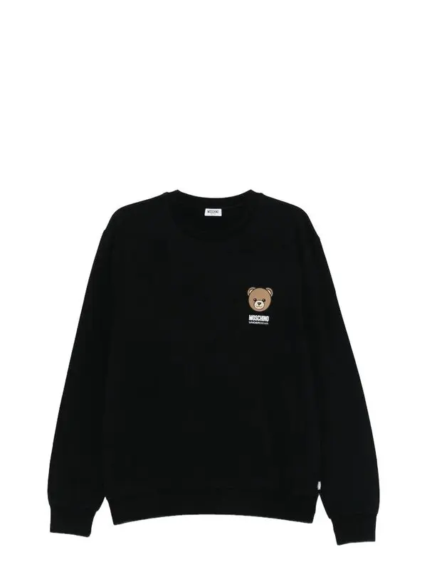 Moschino Cotton Blend Graphic Print Sweatshirt - Black
