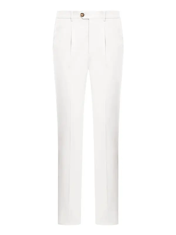 Brunello Cucinelli Dyed Tailored Cotton Trousers - Multicolor