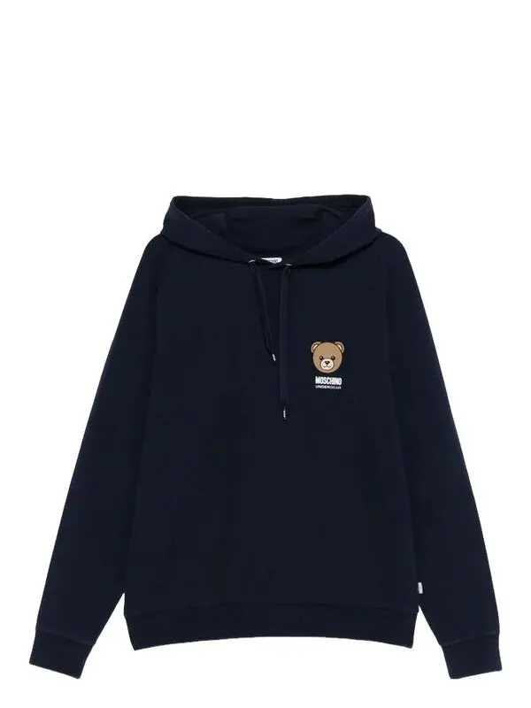 Moschino Hooded Long Sleeve Sweater - Blue