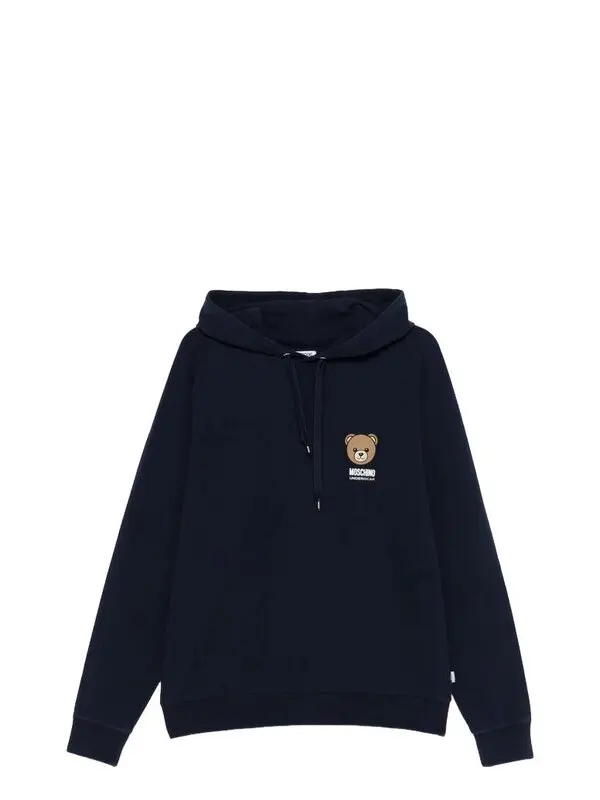 Moschino Hooded Long Sleeve Sweater - Blue