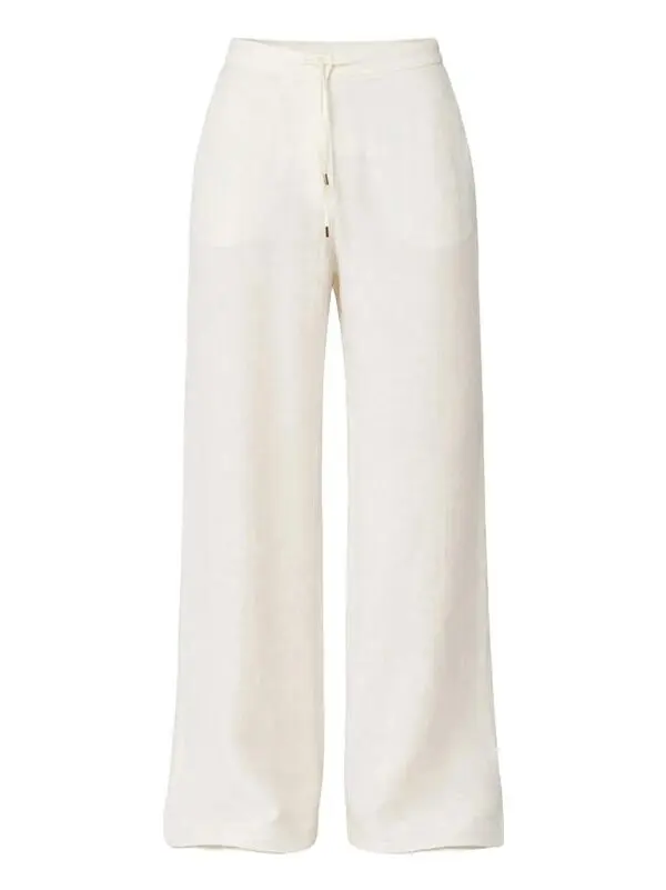 Max Mara Linen Palazzo Pants - White