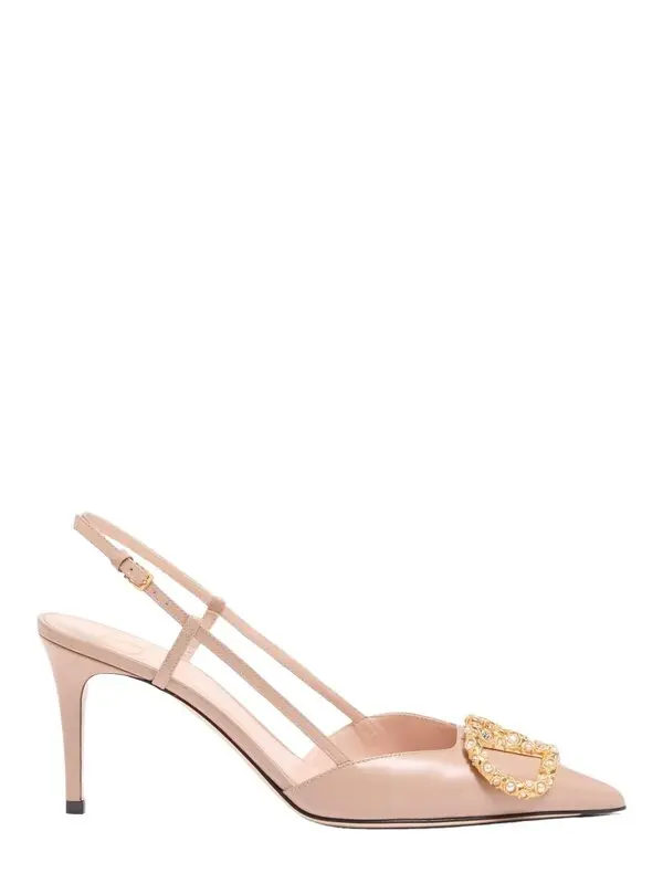 Valentino Garavani Vlogo Signature Leather Slingback Pumps - Multicolor