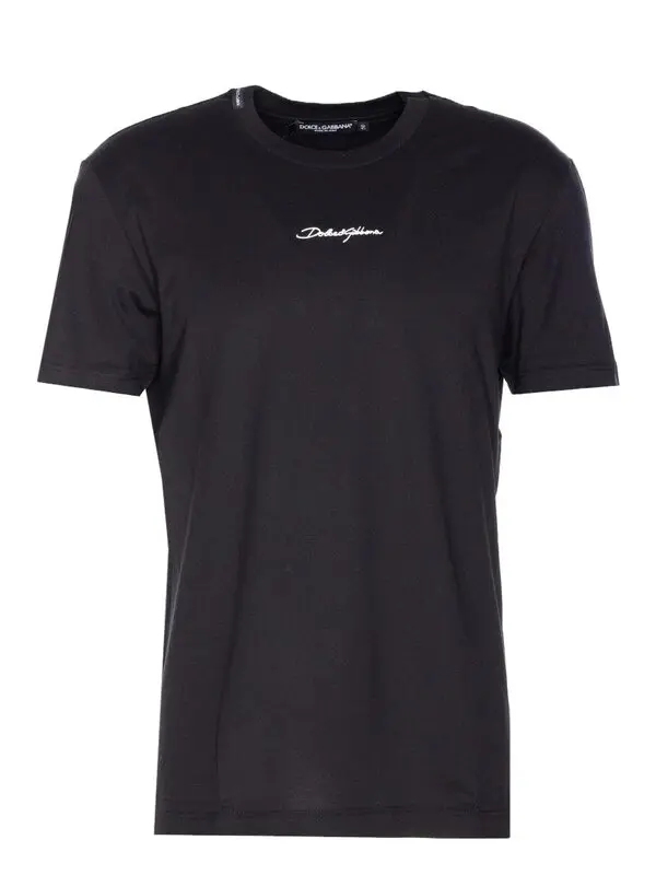 Dolce & Gabbana Embroidered Patch Logo T-shirt - Black