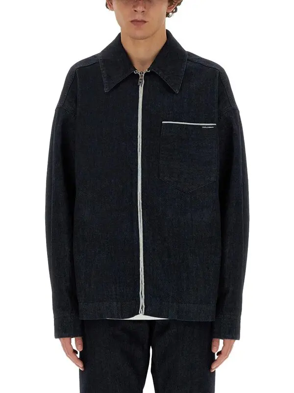 Dolce & Gabbana Selvedge Denim Blouson Jacket - Blue