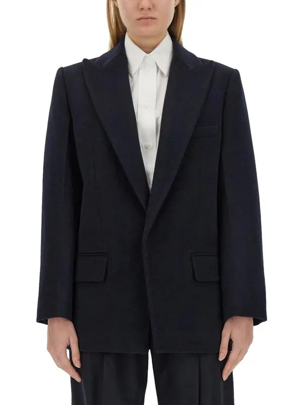 Victoria Beckham Oversize Wool And Cashmere Blend Blazer - Blue