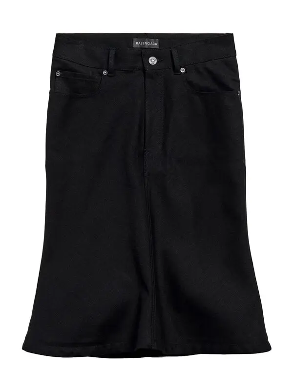 Balenciaga Cotton Midi Skirt - Black
