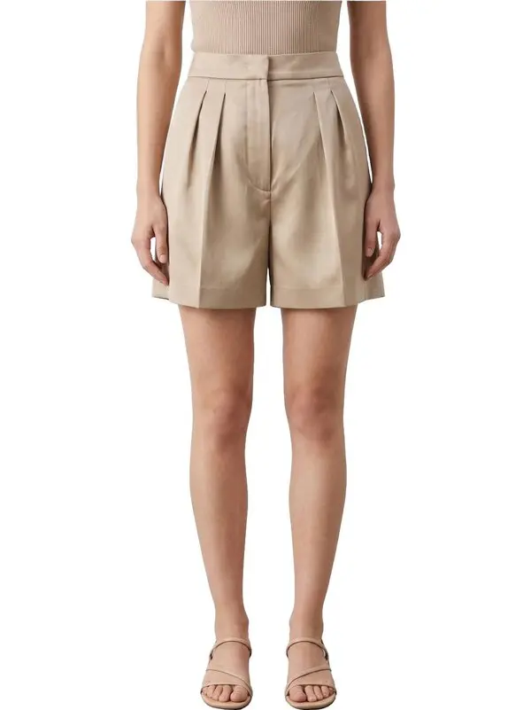 Max Mara Tailored Pleated Shorts - Brown