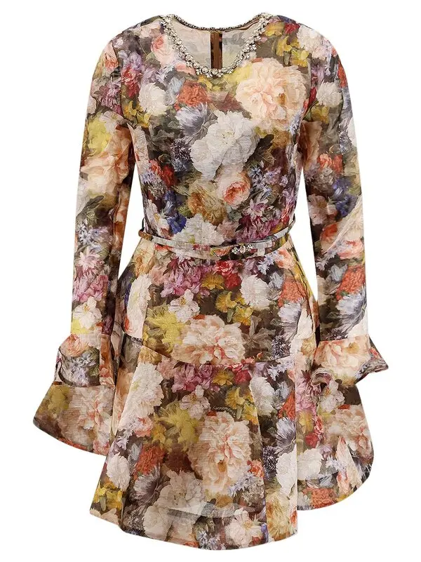 Zimmermann Alchemy Linen And Silk Floral Print Dress - Multicolor