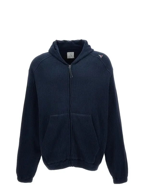 ROA Cotton Zip-up Hoodie With Waffle Texture - Multicolor