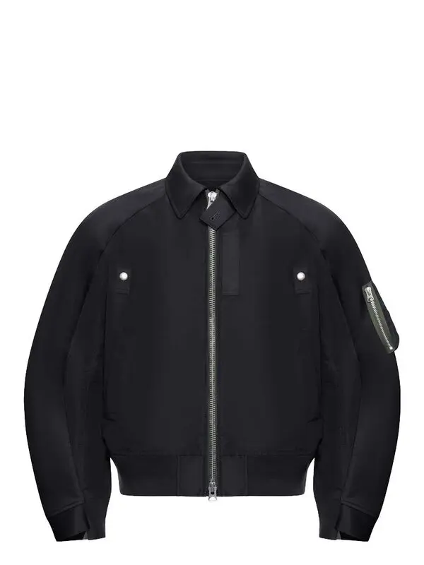 Sacai Hybrid Cotton Chino X Nylon Twill Blouson Jacket - Black