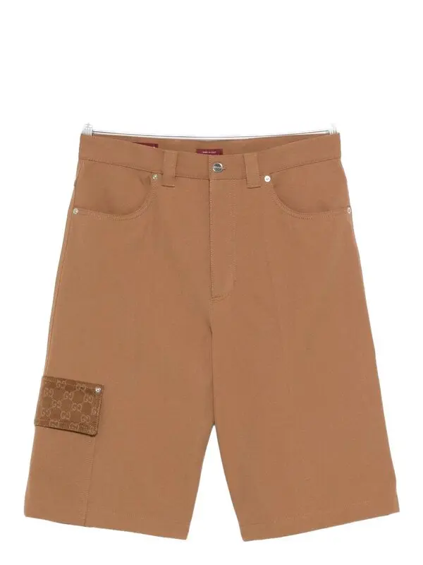 Gucci Cotton Bermuda Shorts With Gg Motif - Multicolor