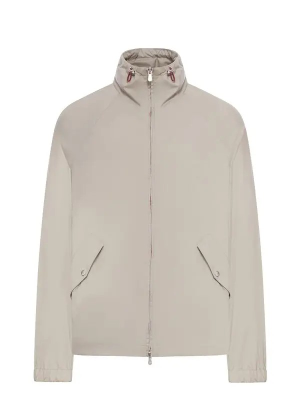 Brunello Cucinelli Technical Fabric Jacket With Hood - Brown