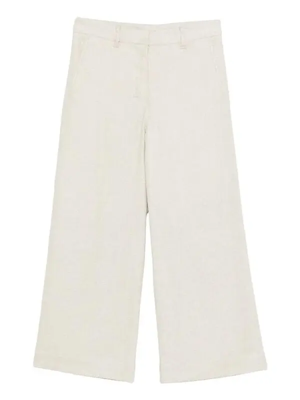 Max Mara Cropped Linen Trousers - Cream