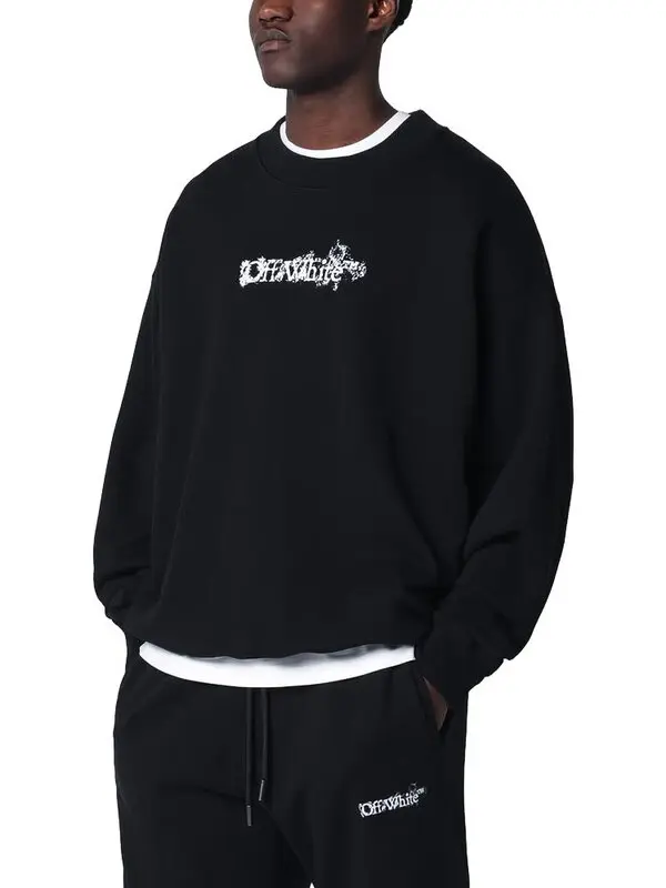 Off-White Arrow Motif Crew Neck Sweatshirt - Black
